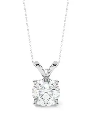 Diamond Essentials 14k White Gold Diamond Solitaire Necklace - Silver