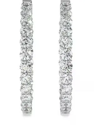 DIAMOND ESSENTIALS Laboratory-grown Diamond Hoop Earrings In 14k White Gold