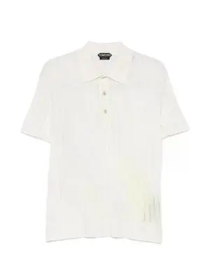 TOM FORD Ribbed-knit Short-sleeve Polo Shirt