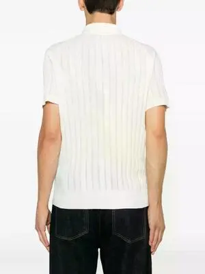 TOM FORD Ribbed-knit Short-sleeve Polo Shirt