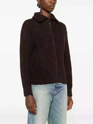 Brunello Cucinelli Sequin-embellished Ribbed Cardigan