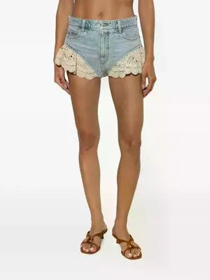 FRAME Crochet Trim Denim Shorts