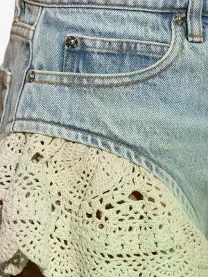 FRAME Crochet Trim Denim Shorts
