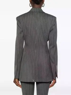 DONDUP Pinstripe Pattern Peaked Lapels Blazer