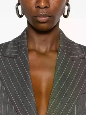 DONDUP Pinstripe Pattern Peaked Lapels Blazer