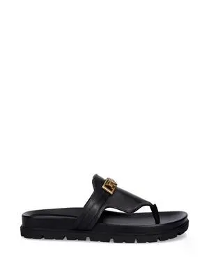 Guess Farron Leather Logo Plaque Sandals