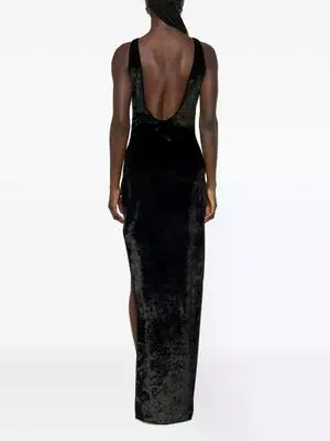 DONDUP Velvet Side-slit Midi Dress