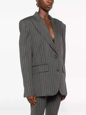 DONDUP Pinstripe Peak Lapel Blazer