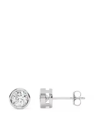 DIAMOND ESSENTIALS 14kt White Gold Solitaire Diamond Stud Earrings