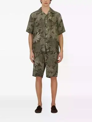Herno Tropical-print Linen Shirt