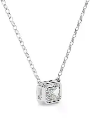 DIAMOND ESSENTIALS Emerald-cut Diamond Bezel-set Necklace In White Gold