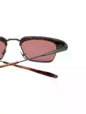 AKONI Euclid Square-frame Sunglasses - Brown