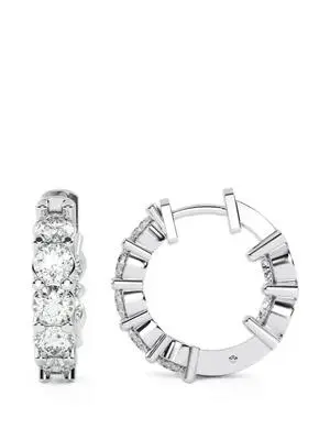 DIAMOND ESSENTIALS Diamond Pavé-set Huggie Hoop Earrings