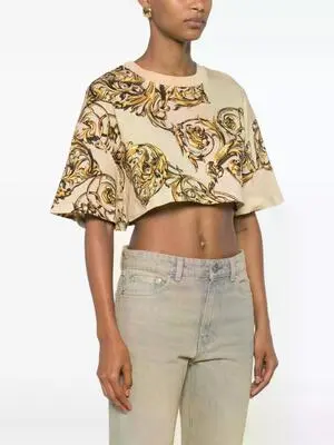 Versace Baroque Print Cropped T-shirt