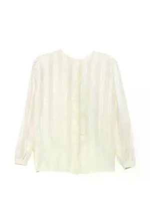 Valentino Garavani 1980s Striped Lace-panel Blouse