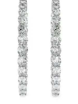 Diamond Essentials Lab-grown Diamond Oval-cut Hoop Earrings In 14k White Gold