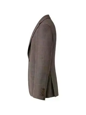 Pal Zileri Check-pattern Notched-lapel Jacket - Brown