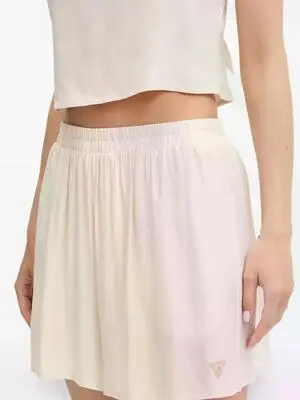 Guess Logo-patch Elasticated-waist Shorts - Neutrals
