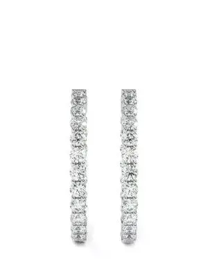 Diamond Essentials Lab-grown Diamond Hoop Earrings In 14k White Gold - Silver