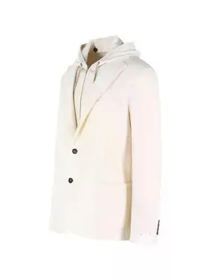 Eleventy Hooded Single-breasted Wool Jacket