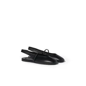 Miu Miu Leather Slingback Ballerinas - Black