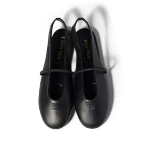 Miu Miu Leather Slingback Ballerinas