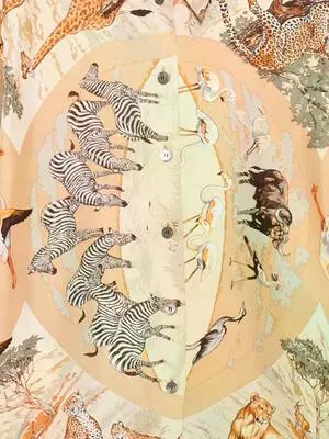 Hermès 1990s Animal Print Silk Shirt