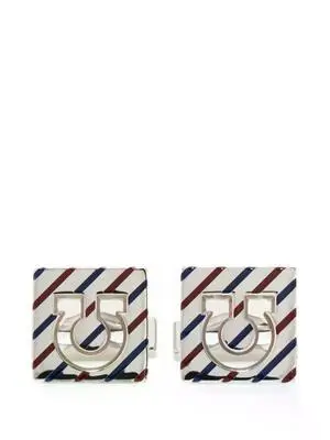 FERRAGAMO Square Gancini Cufflinks - Silver