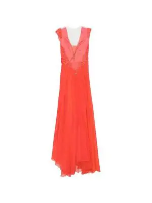 RHEA COSTA Lace-trim Maxi Dress