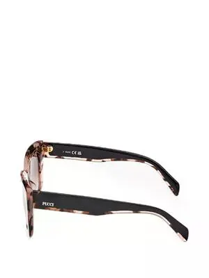 Emilio Pucci Tortoiseshell Effect Square Frame Sunglasses