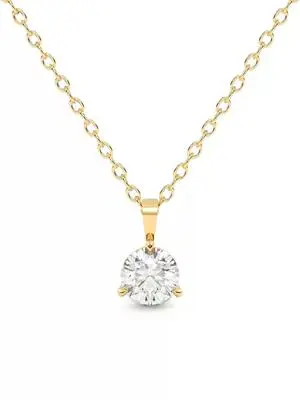 Diamond Essentials Lab-grown Diamond Solitaire Pendant Necklace In 14k Yellow - Gold