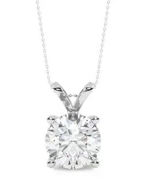 DIAMOND ESSENTIALS 3 Carat Round-cut Diamond Solitaire Necklace In White Gold