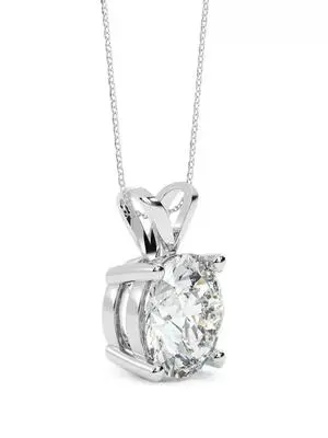 DIAMOND ESSENTIALS 3 Carat Round-cut Diamond Solitaire Necklace In White Gold