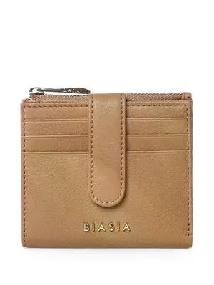 BIASIA Logo-plaque Pebbled Wallet - Neutrals
