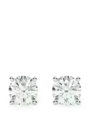 Diamond Essentials 14k White Gold Lab-grown Diamond Stud Earrings - Silver