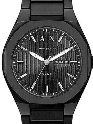 Armani Exchange 42mm Stainless Steel Watch With Textured Dial - Black