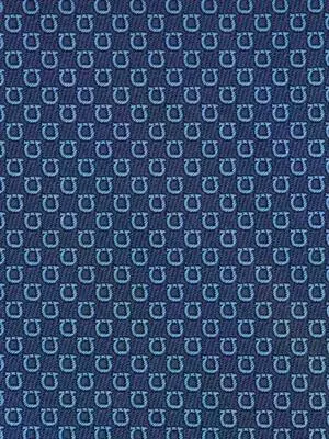 FERRAGAMO Micro Gancini Print Silk Jacquard Neck Tie