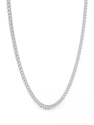 DIAMOND ESSENTIALS 10 Carat Round-cut Diamond Tennis Necklace In 14k White Gold