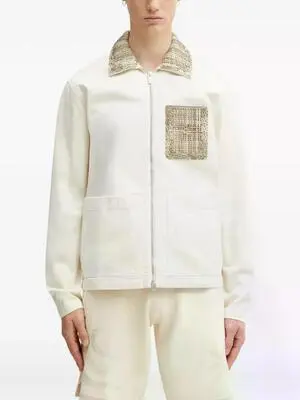 Filling Pieces Panier Woven-detail Zip-up Jacket