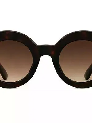 Furla Tortoiseshell Effect Round Frame Sunglasses