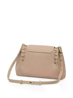 Moschino Logo-lettering Whipstitched Shoulder Bag - Neutrals