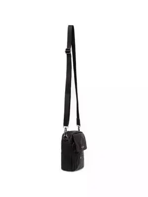 AERONAUTICA MILITARE Logo Plaque Leather Belt Bag - Black