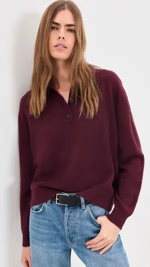 ANINE BING Lee Polo Sweater