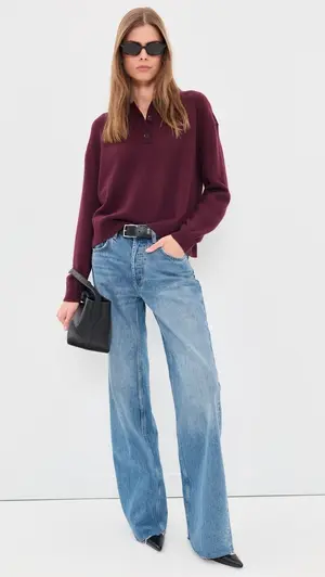 ANINE BING Lee Polo Sweater