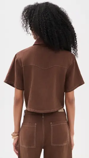 LE JEAN Linen Short Sleeve Swing Shirt