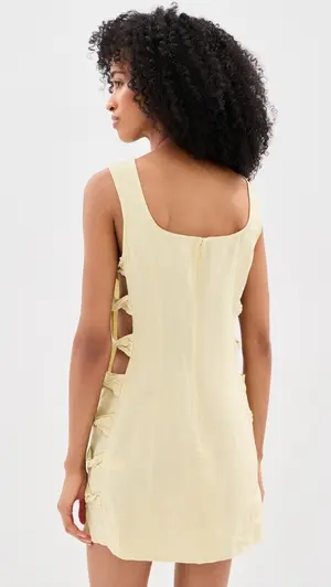 LE BOP Jane Linen Mini Dress - Honeydew
