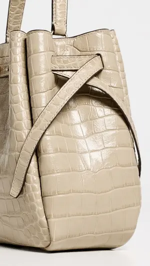 Tory Burch Romy Embossed Croc Bucket Bag