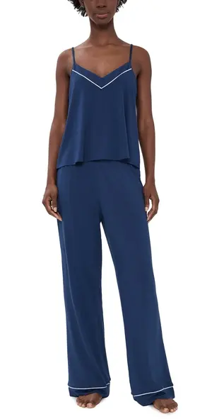 Eberjey Gisele Cami & Pants Pajama Set - Navy/ivory