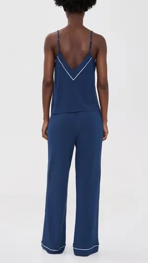 Eberjey Gisele Cami & Pants Pajama Set - Navy/ivory