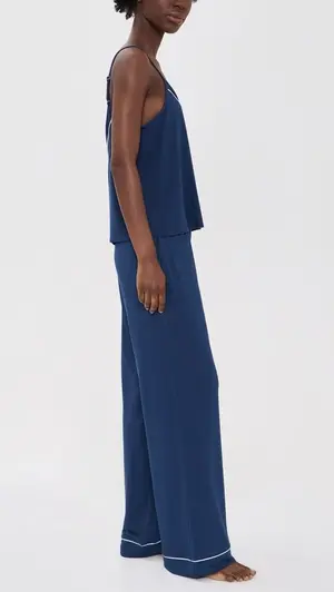 Eberjey Gisele Cami & Pants Pajama Set - Navy/ivory